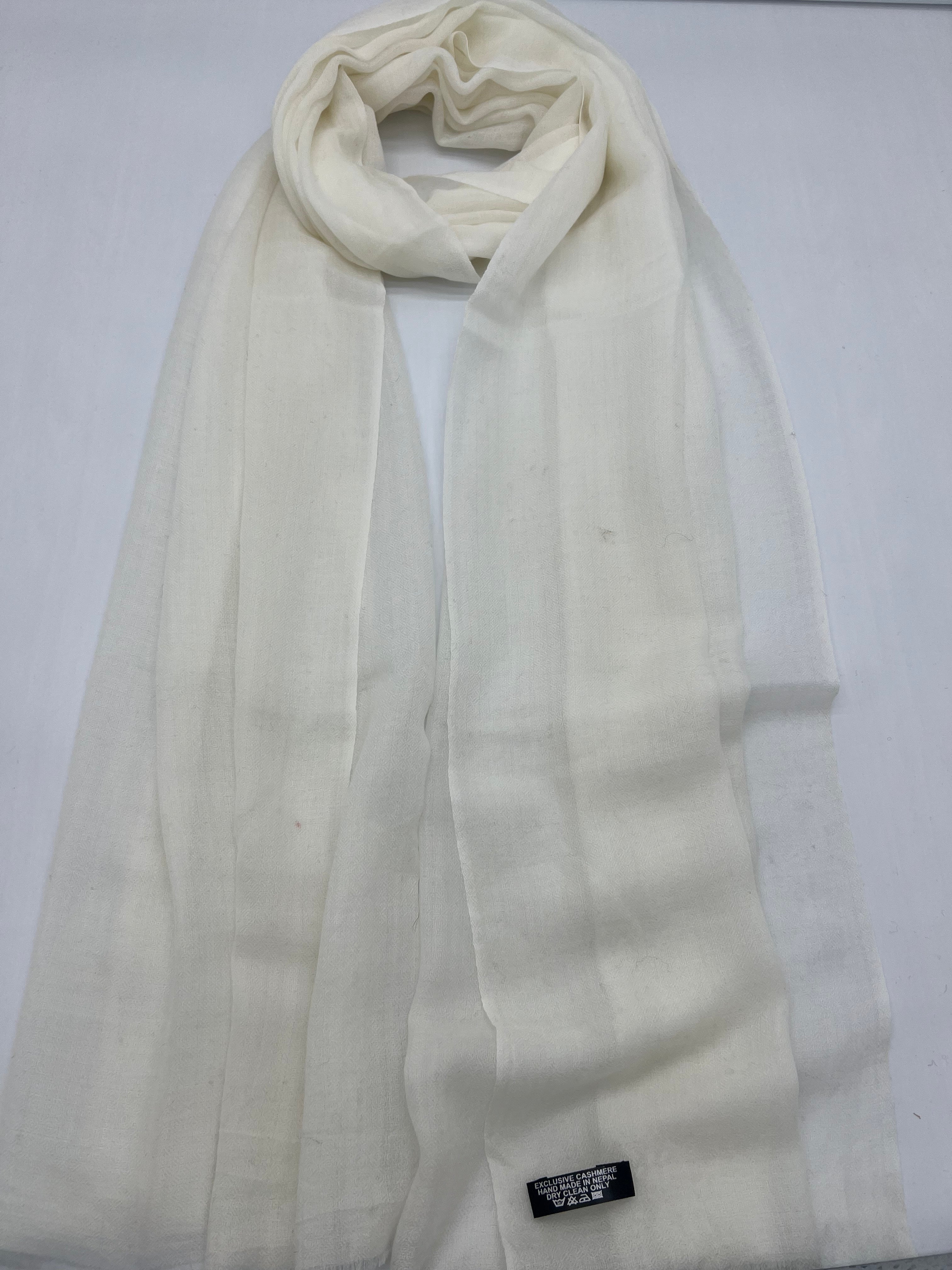 200 count cashmere plain scarf (White) 200C31 – NURBU INC